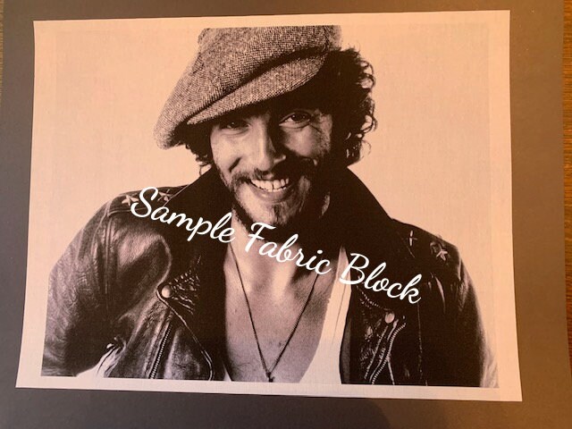 Fabric Art Quilt Block bruce Springsteen Rock and Roll 100 % Cotton ...