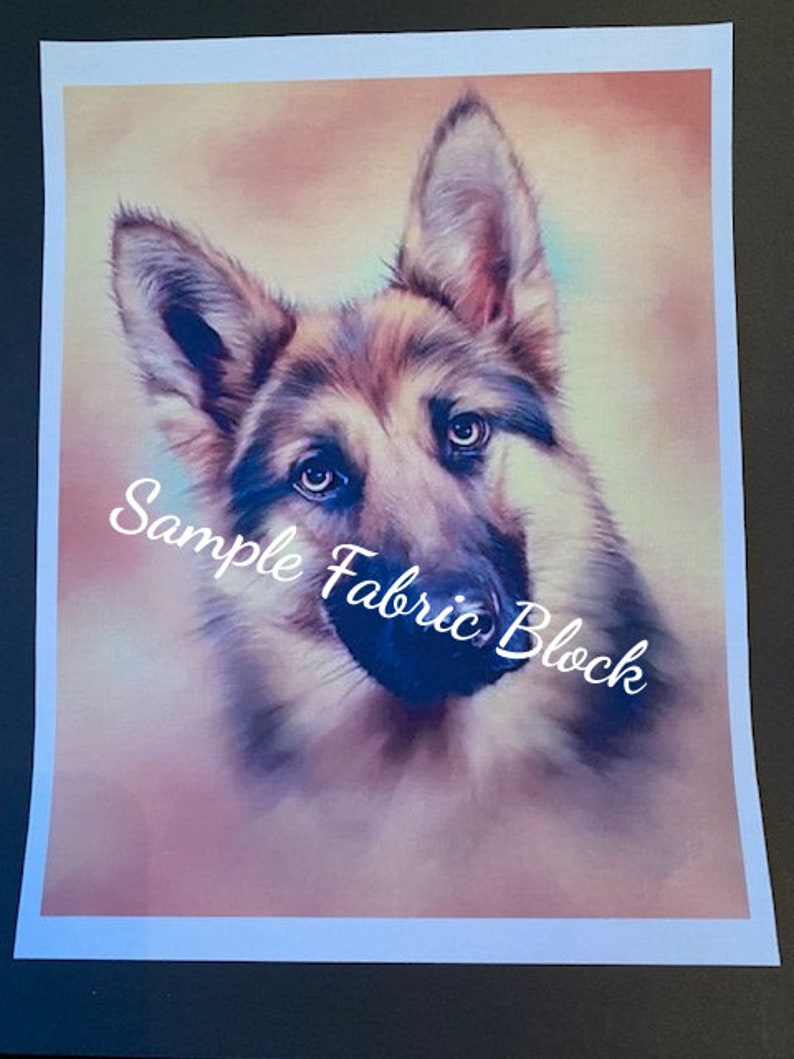 Fabric Art Quilt Block German Shepherd Dog Cotton 8006 - Etsy