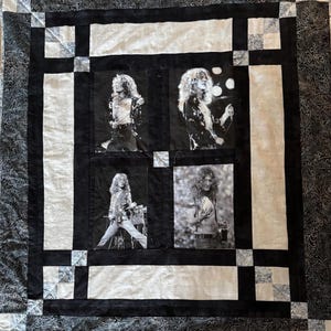 Fabric Quilt Block/panel - Led Zeppelin - Robert Plant - Classic Rock ...