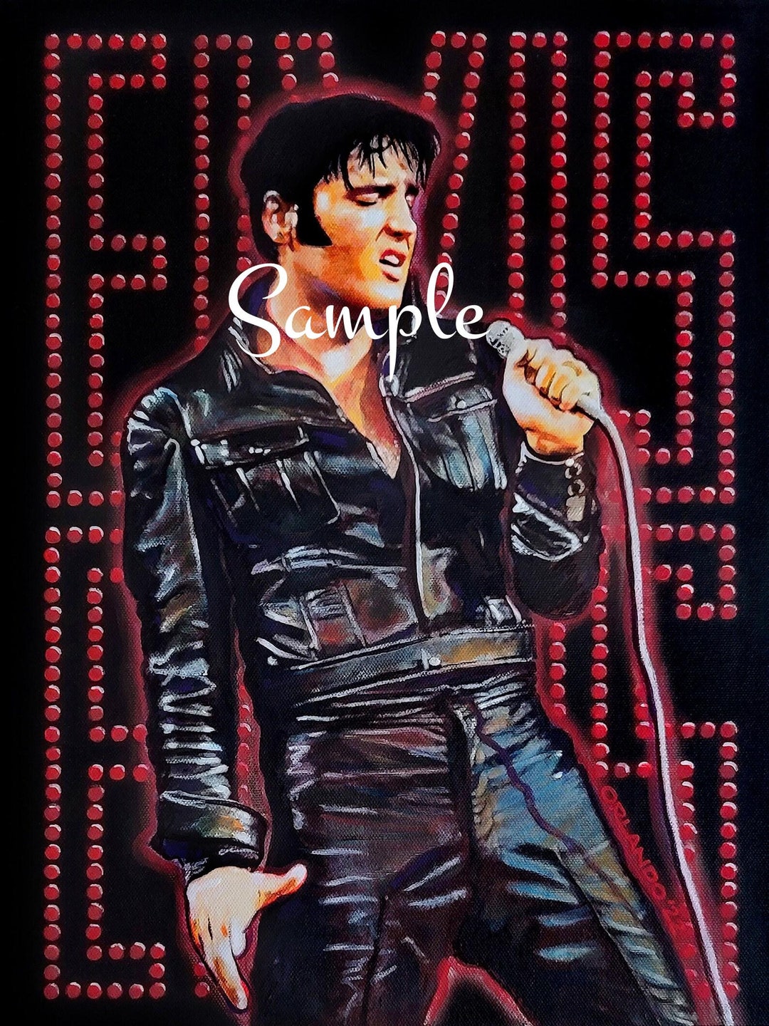 Fabric Art Quilt Block/panel - Elvis Presley Comeback Special '68 ...
