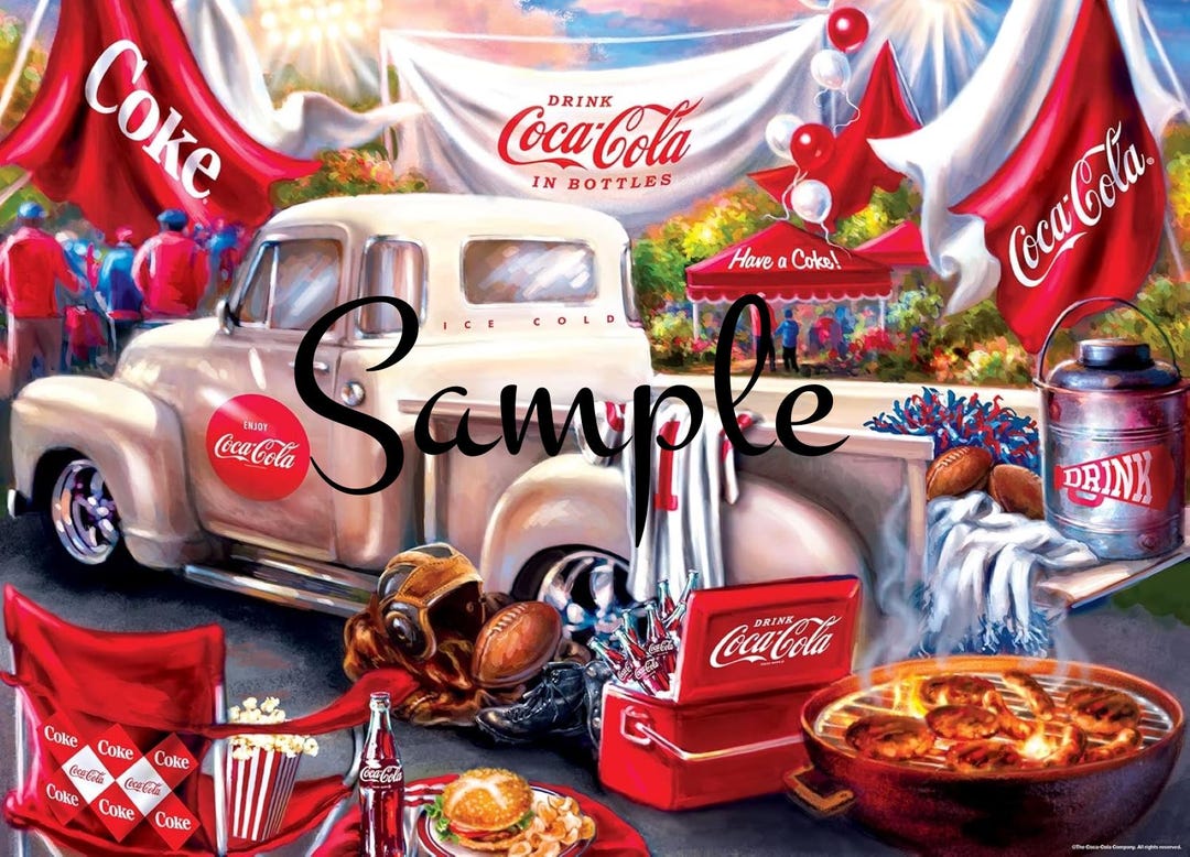 Rustic Coca-cola Tailgate - Fabric Art Quilt Block/panel - Coke- Cotton ...