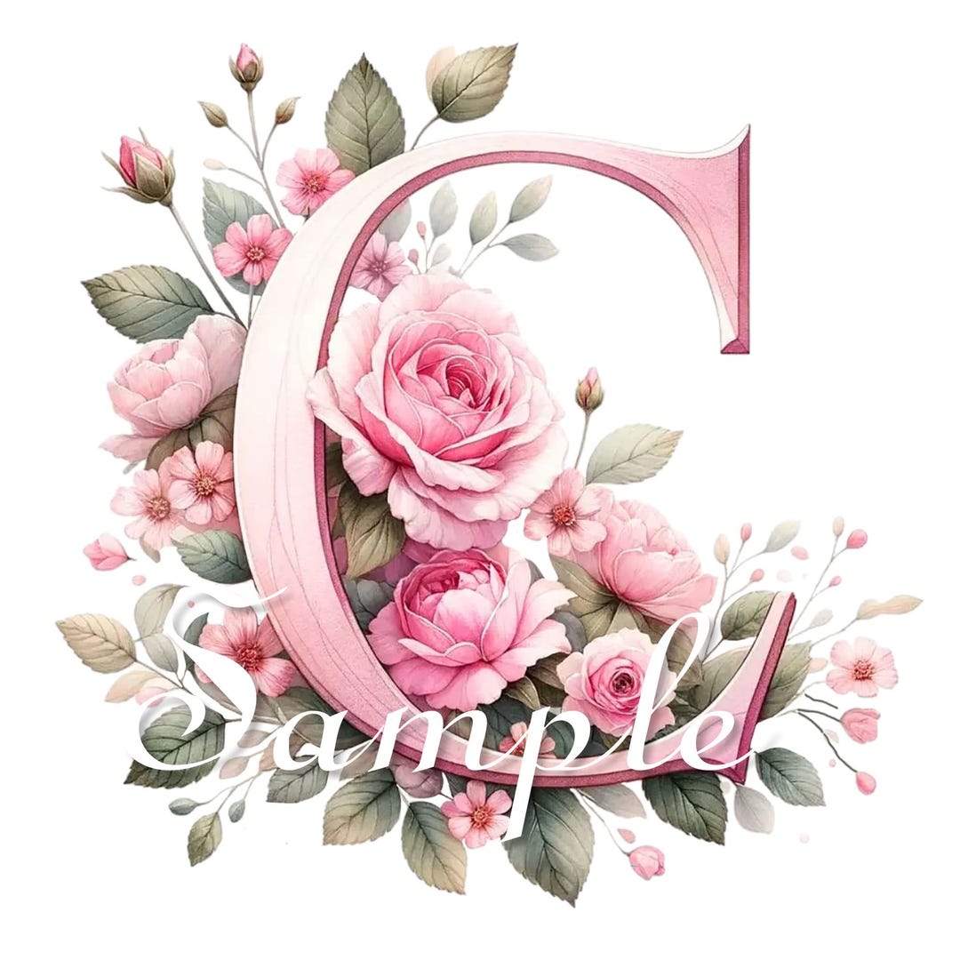 Pink Roses Fabric Quilt Block: Shabby Chic Letter C Initial - Etsy