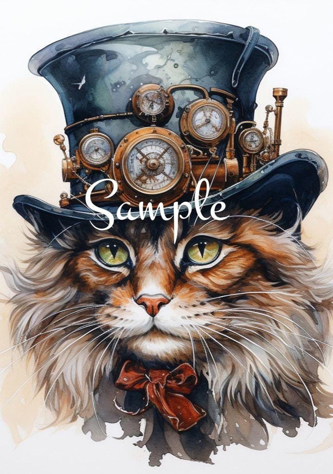 Fabric Art Quilt Block/panel - Steampunk Cat - 100% Cotton - 2465 - Etsy