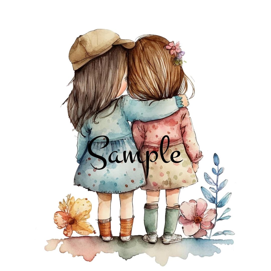 Fabric Quilt Block/panel - Friends Sisters Friendship - Sibling ...