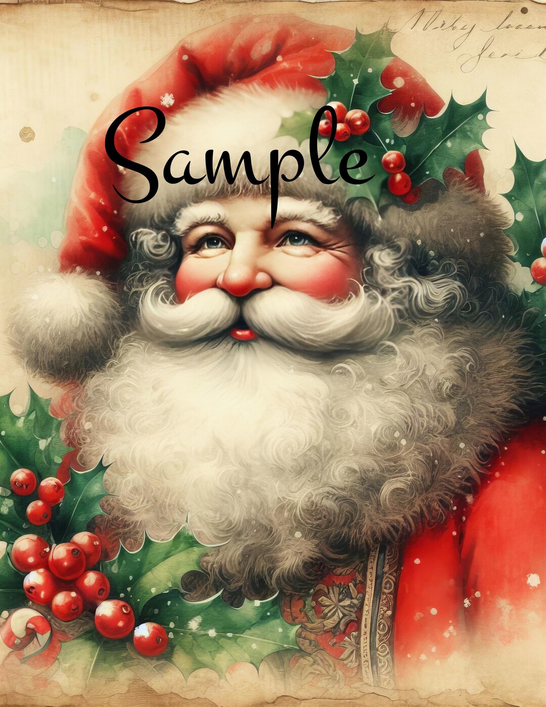 Holly Santa Claus Quilt Block: Christmas Cotton Fabric (8" X 8") - Etsy