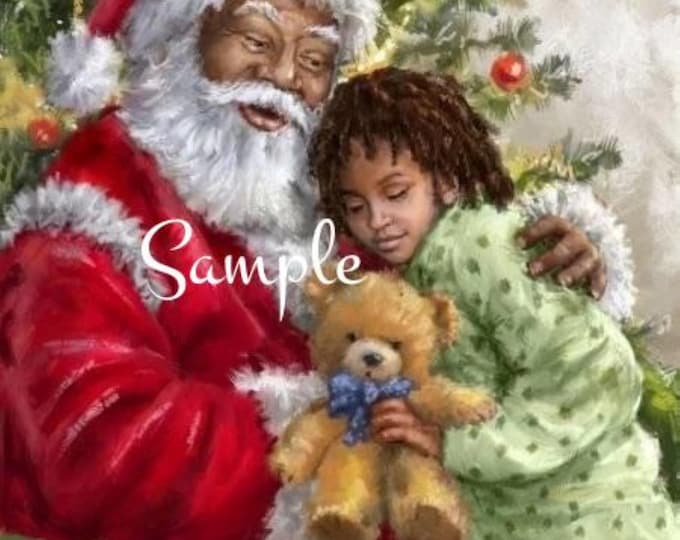 African American Santa Fabric African American Santa Small by Tarak ...