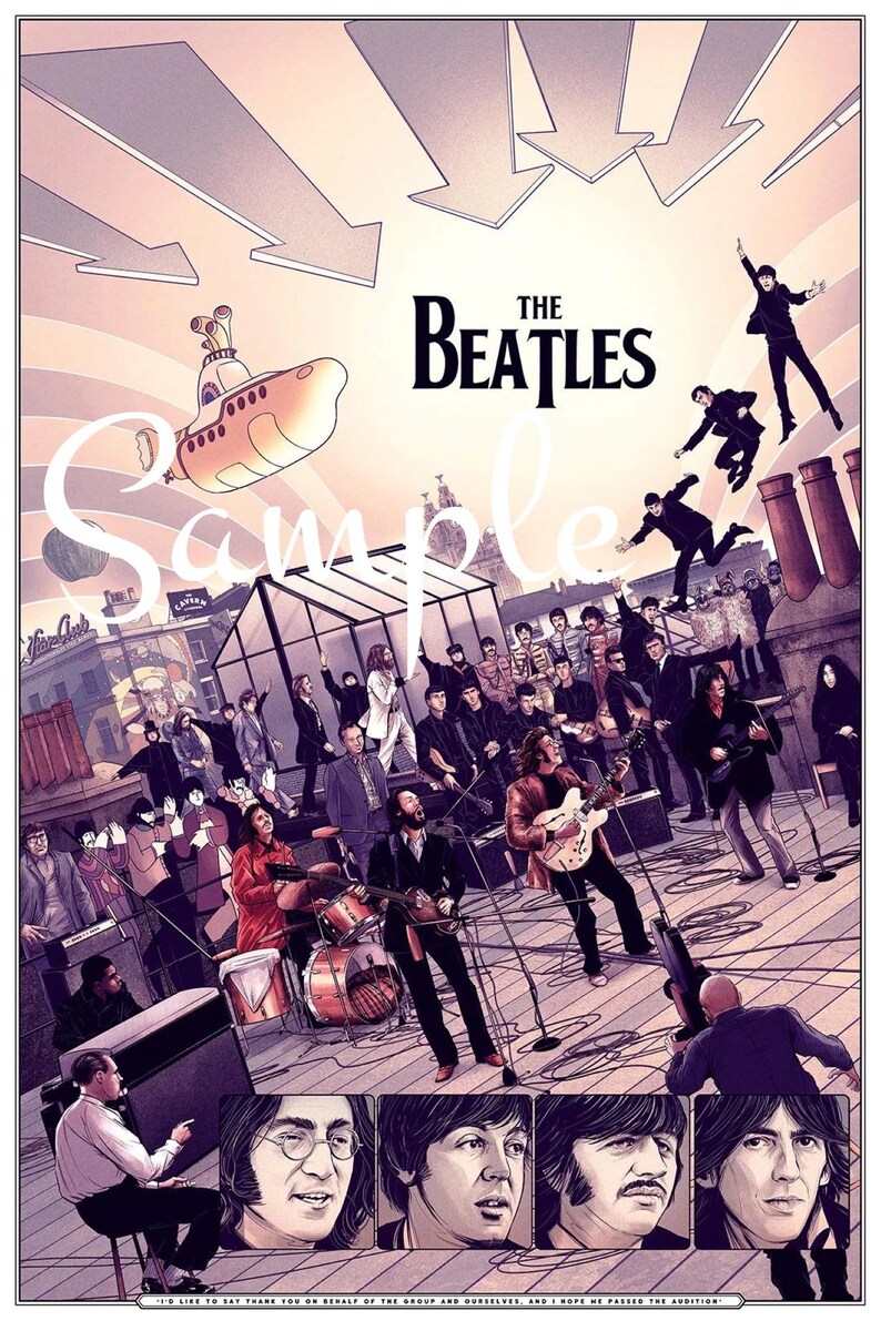 The Beatles - Fabric Art Quilt Block/panel - the Beatles Through the ...