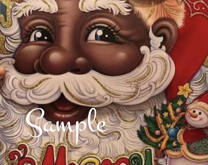 African American Santa Fabric African American Santa Small by Tarak ...