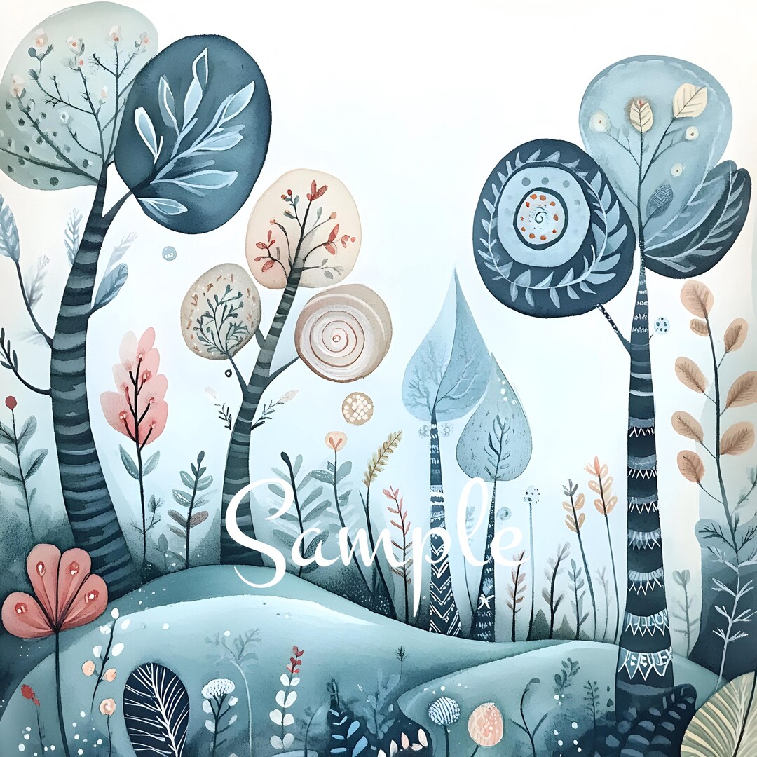 Fabric Art Quilt Block - Whimsical Forest - Modern Art - 100% Cotton ...