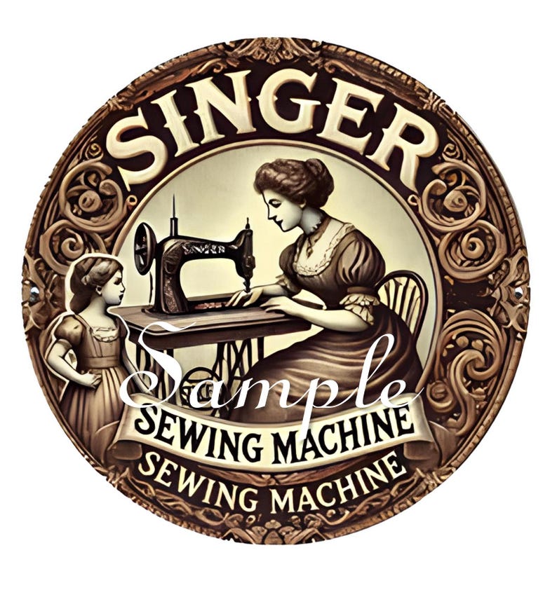 Singer Sewing Machine Fabric Art Quilt Block: Vintage Spool Label ...