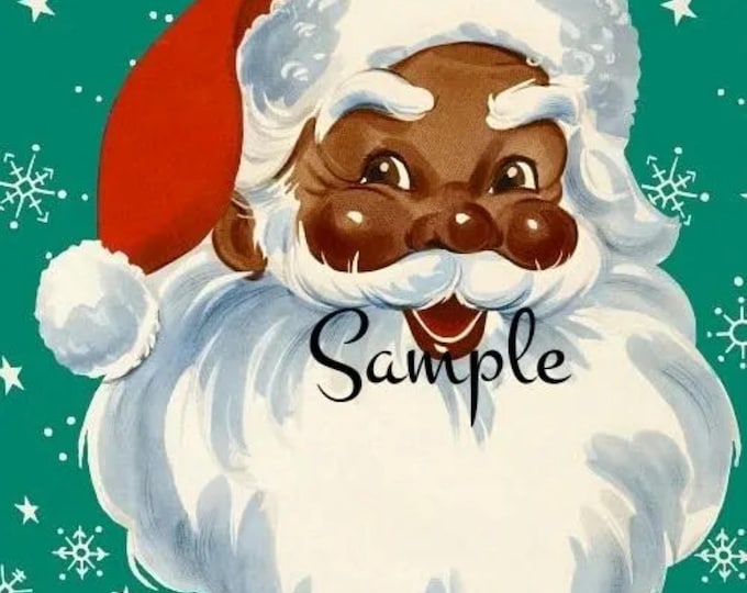 African American Santa Fabric African American Santa Small by Tarak ...