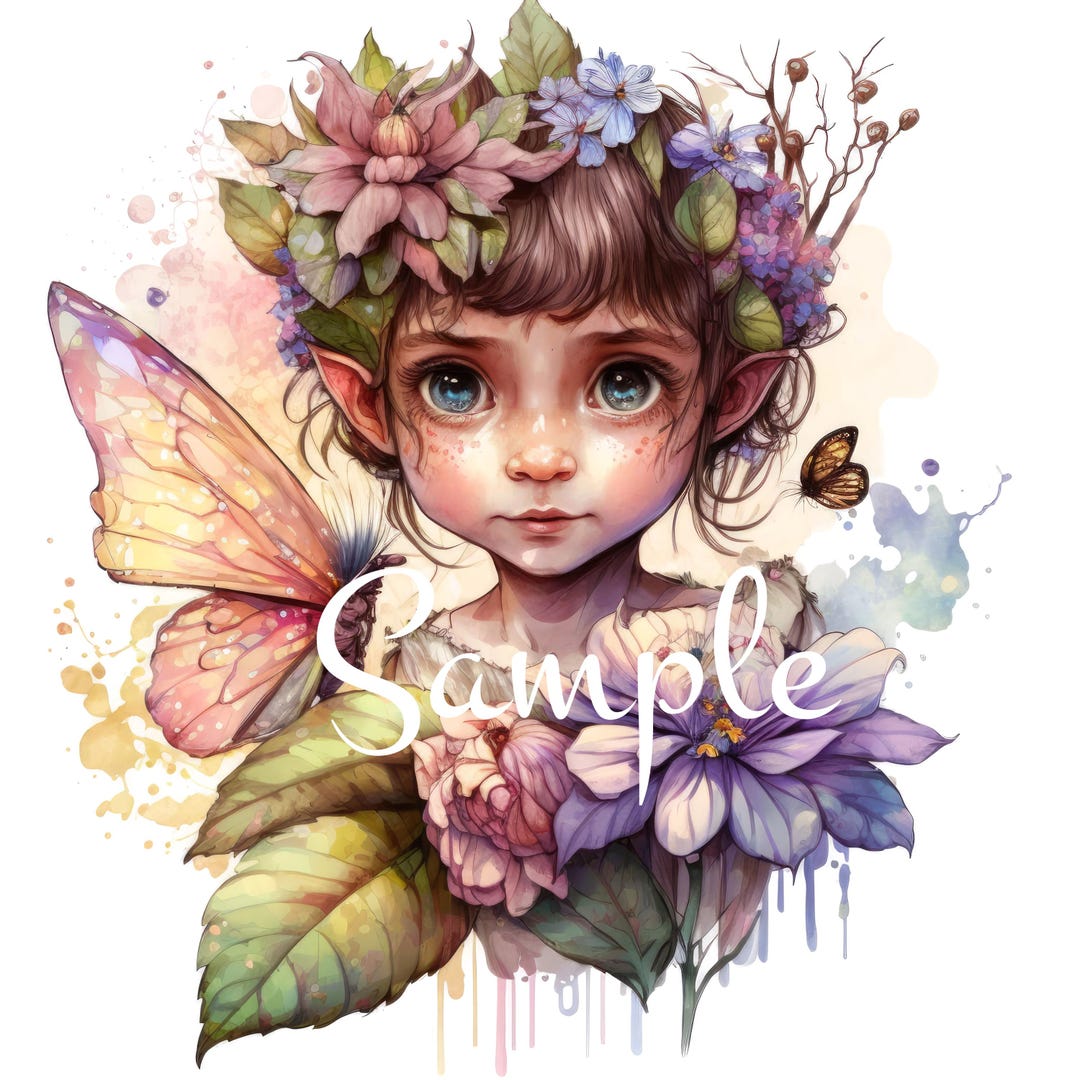 Whimsical Flower Fairy -fabric Art Quilt Block/panel - 100% Cotton - 8 ...