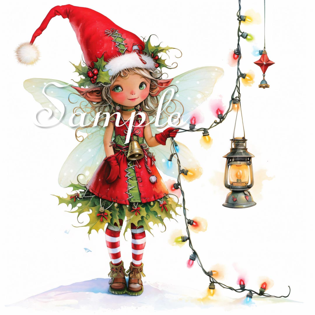 Christmas Fairies Fabric Quilt Block: Whimsical Cotton Sewing Panel ...