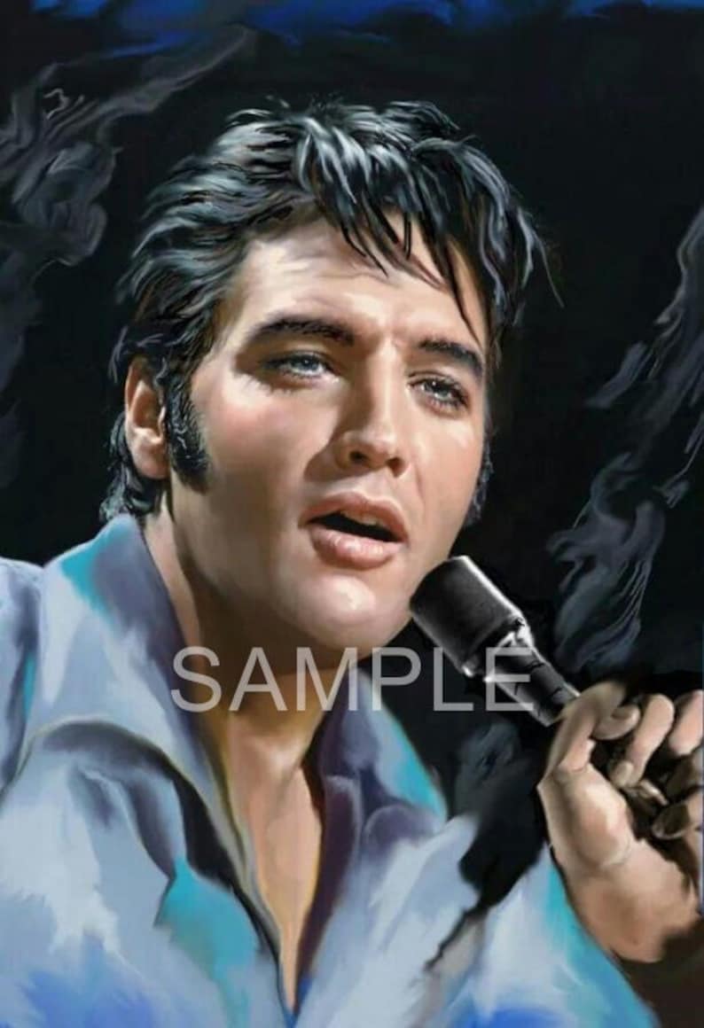 Fabric Art Quilt Block Elvis Presley Illustration Rock & Roll Cotton ...