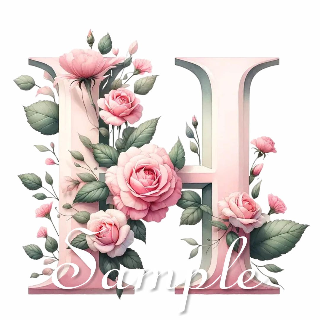 Pink Roses Letter H Fabric Quilt Block: Shabby Chic Cotton Panel - Etsy