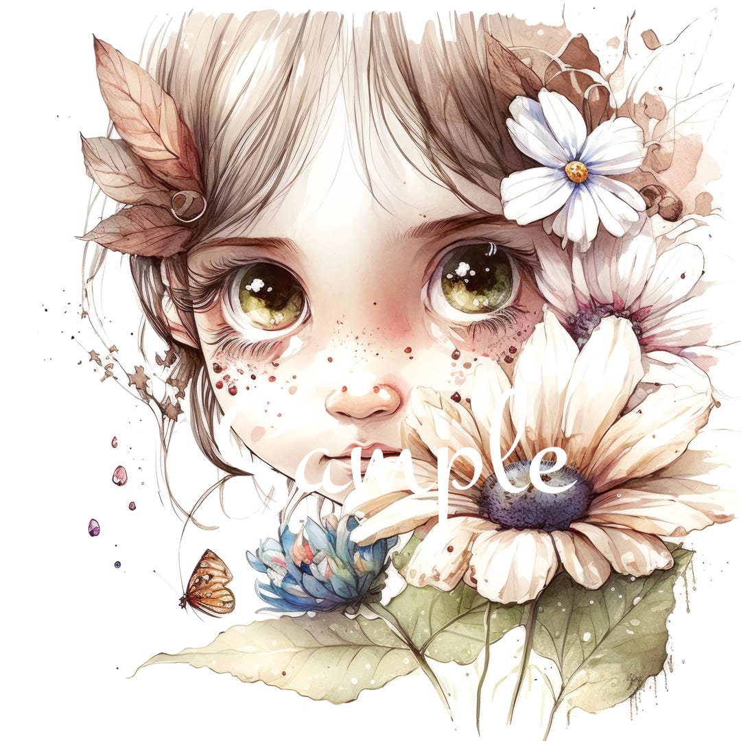 Fabric Quilt Block - Whimsical Fairy With Flowers - 100% Cotton - 8" X ...