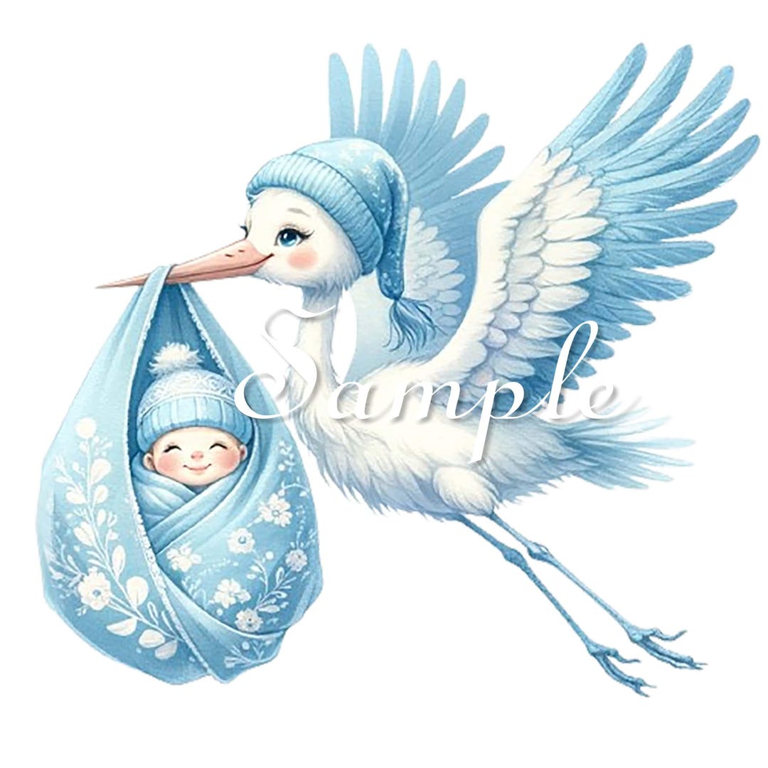 Stork Baby Boy Quilt Block: Nursery Fabric Art Panel - Etsy