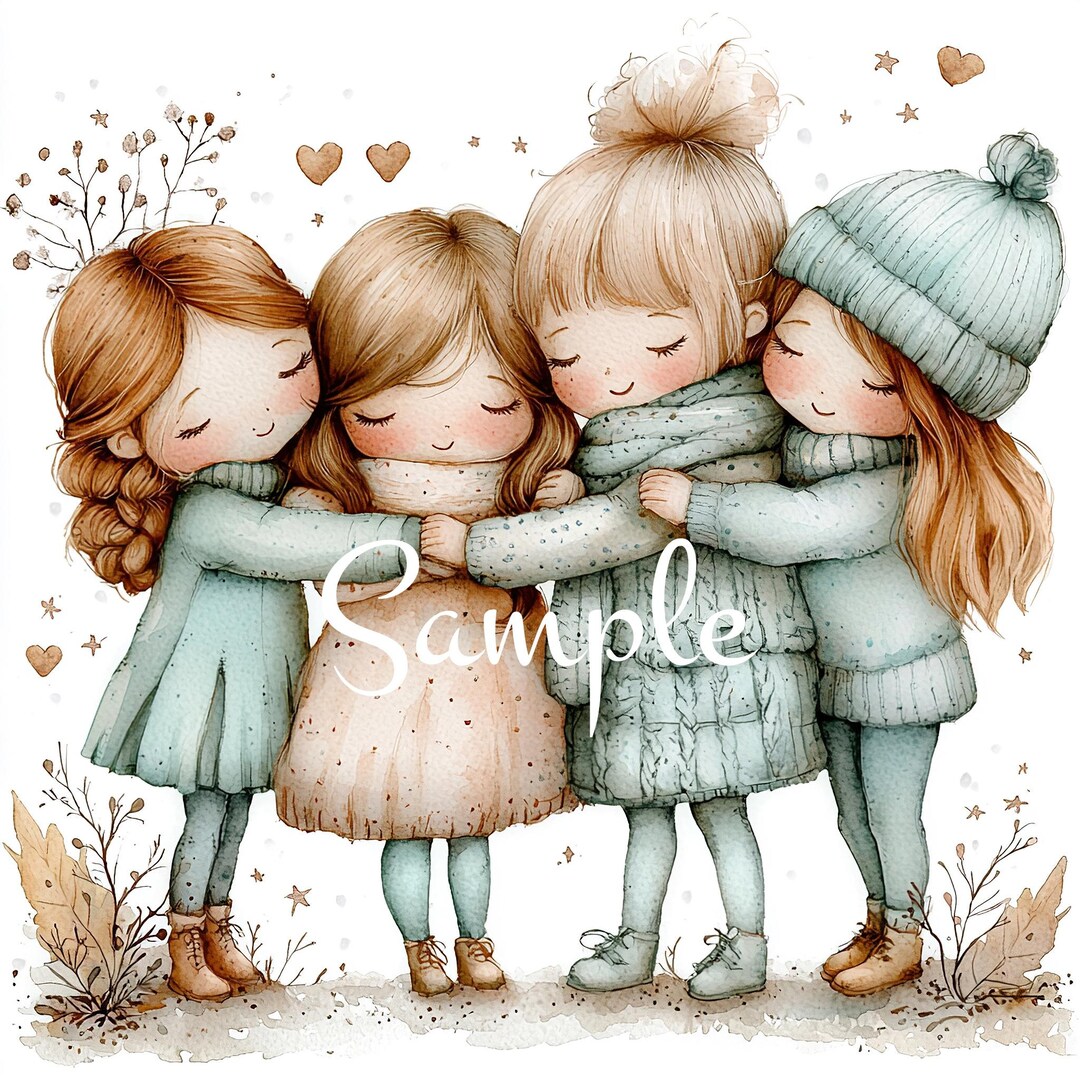 Fabric Art Quilt Block Sisters Friends Siblings Cousins Friendship 100% ...