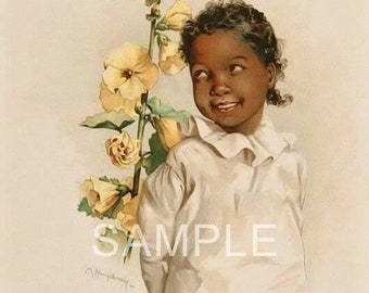 Cotton Fabric Quilt Block African American Afro Puffs Lady - Etsy