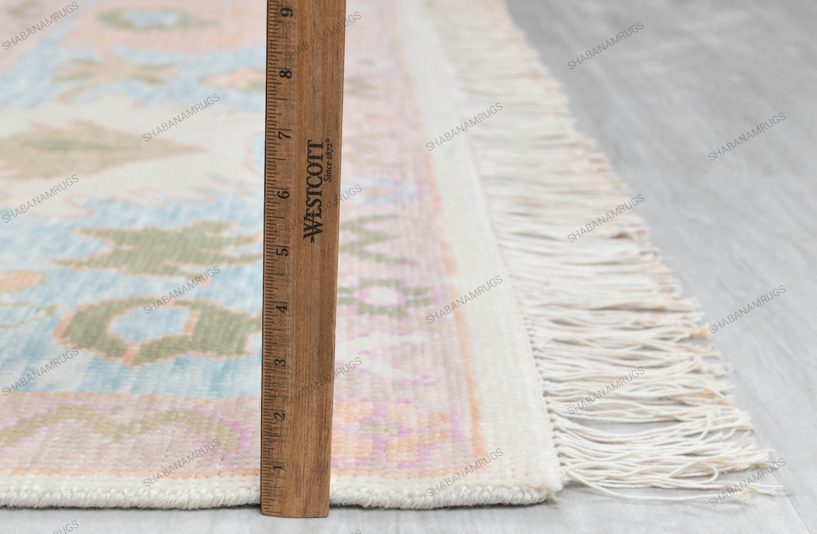 Pastel Oushak Rug Light Blue Vintage Look Turkish Inspired Floral Large ...