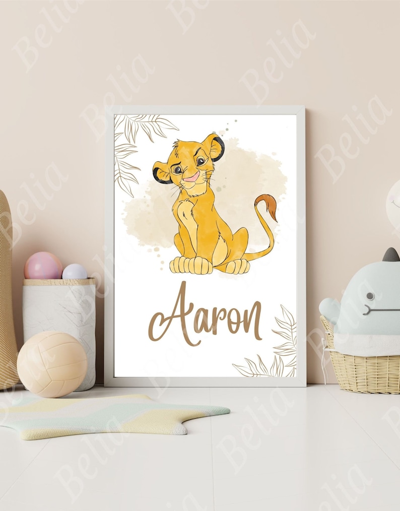 Personalized First Name Poster Simba the Lion King. - Etsy