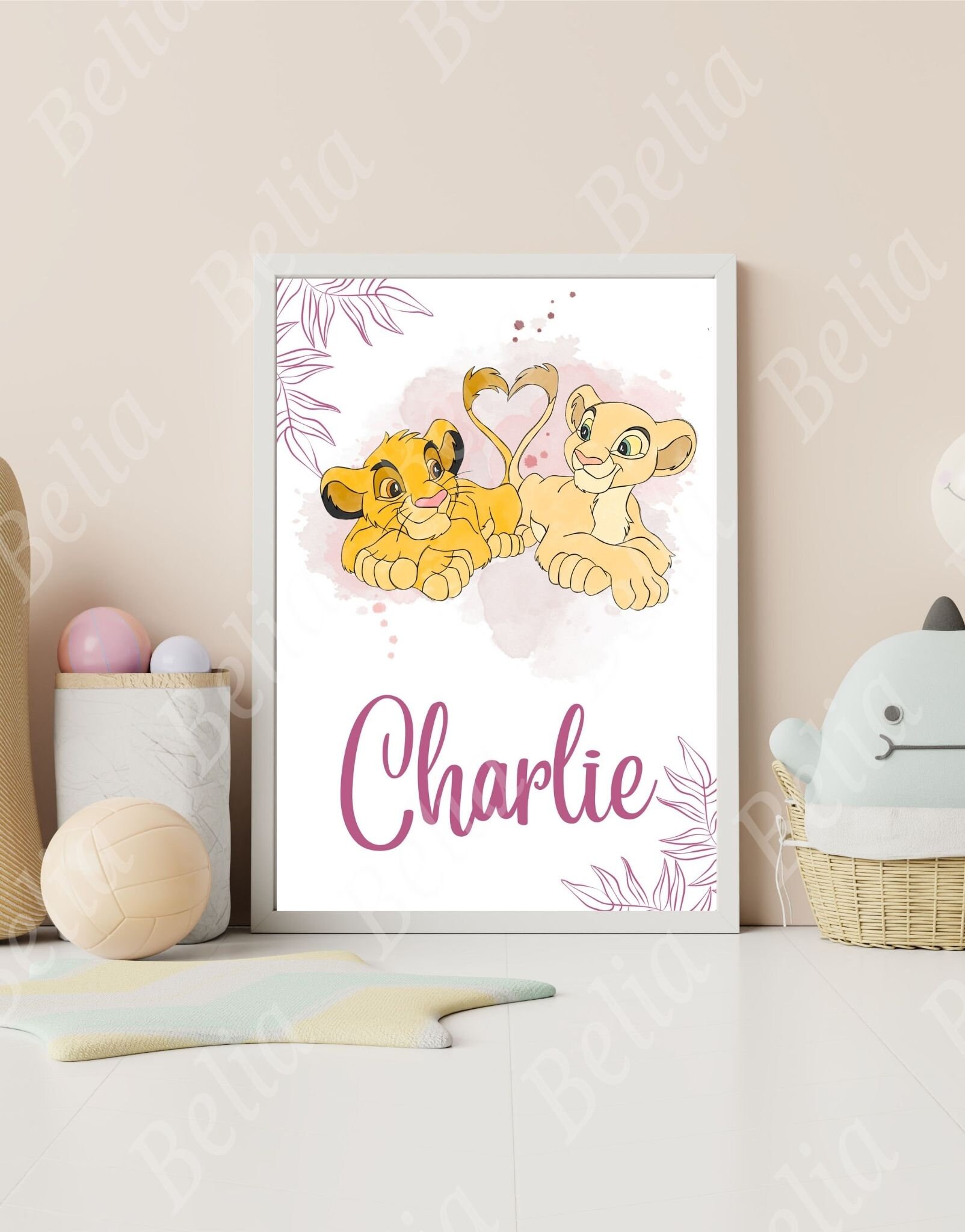 Personalized First Name Poster Simba the Lion King. - Etsy