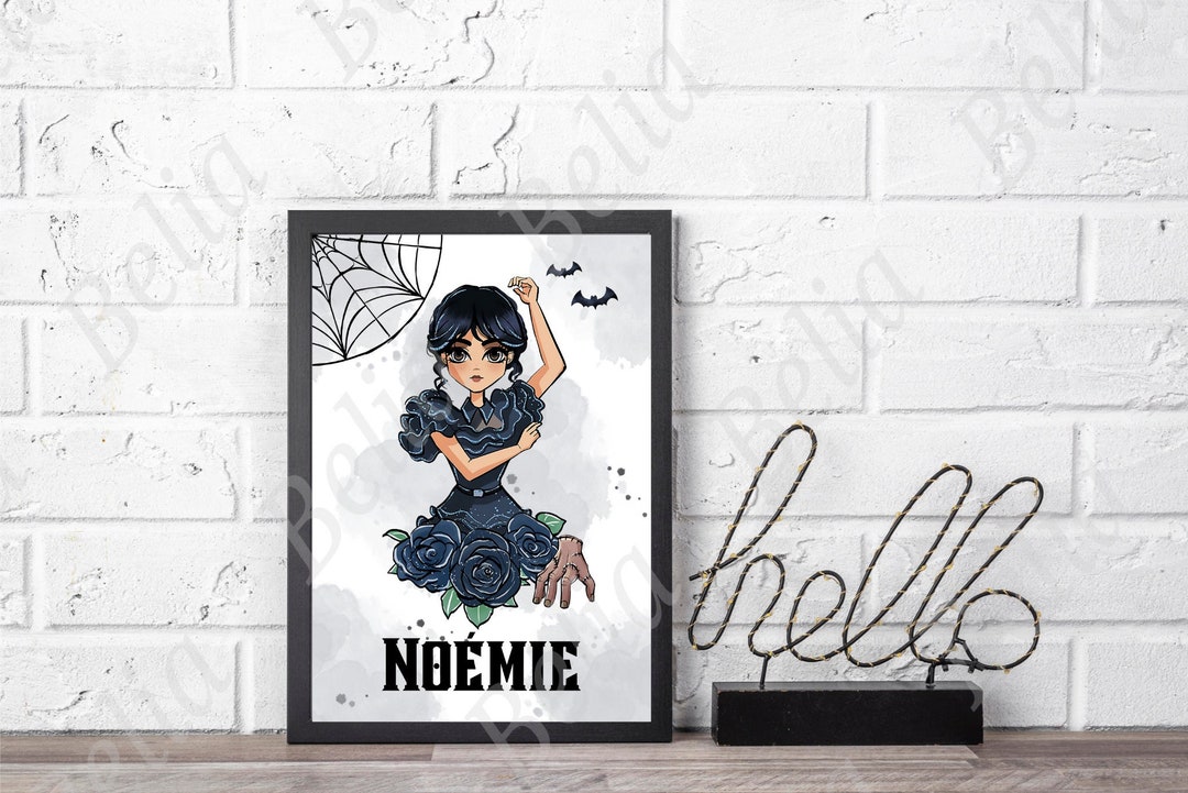 Personalized Wednesday Chibi First Name Poster. - Etsy