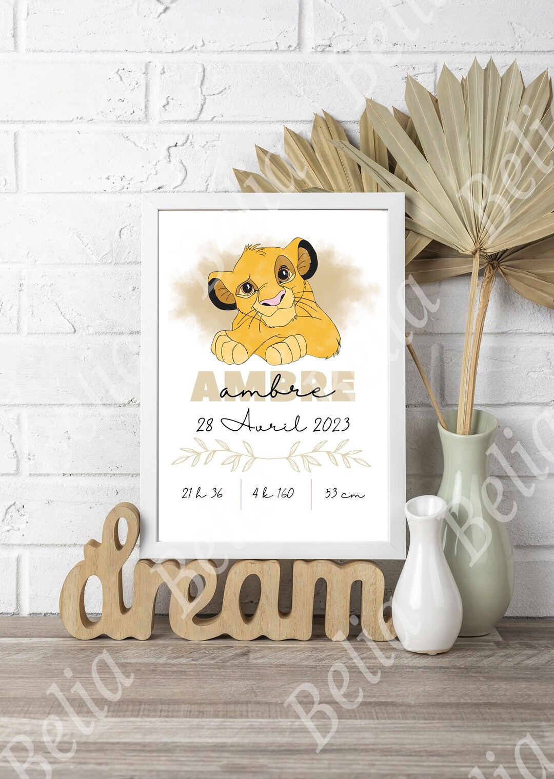 Personalized Simba Lion King Birth Poster. - Etsy