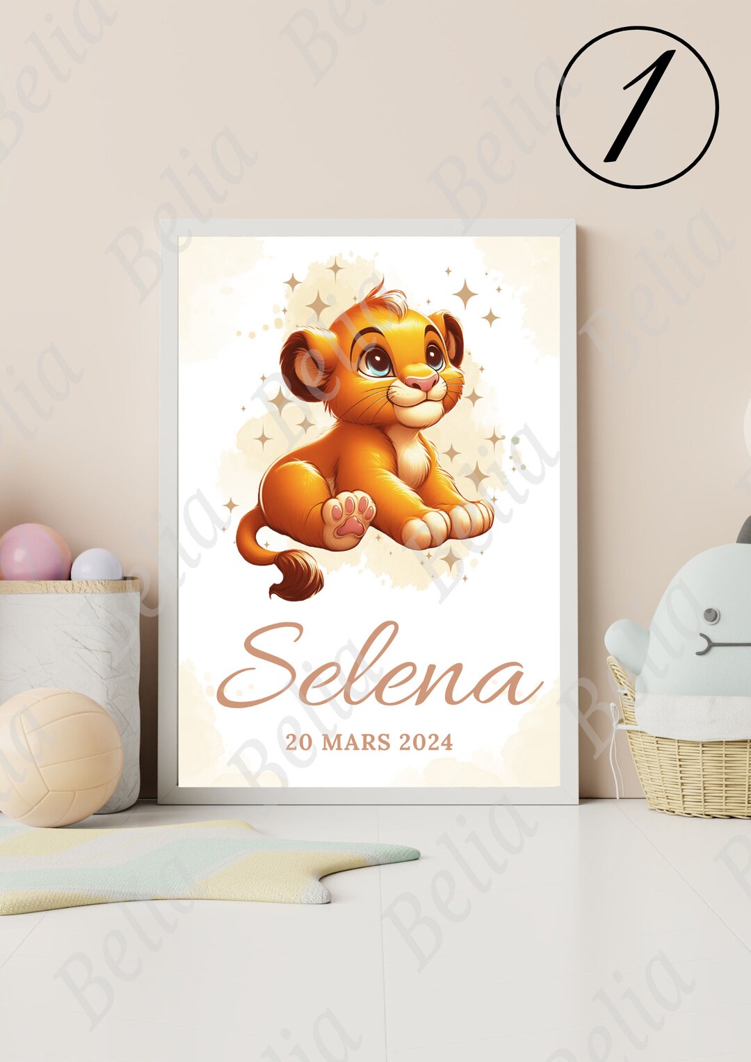Personalized Baby Lion Simba First Name Birth Poster. Birth Gift. Gift ...