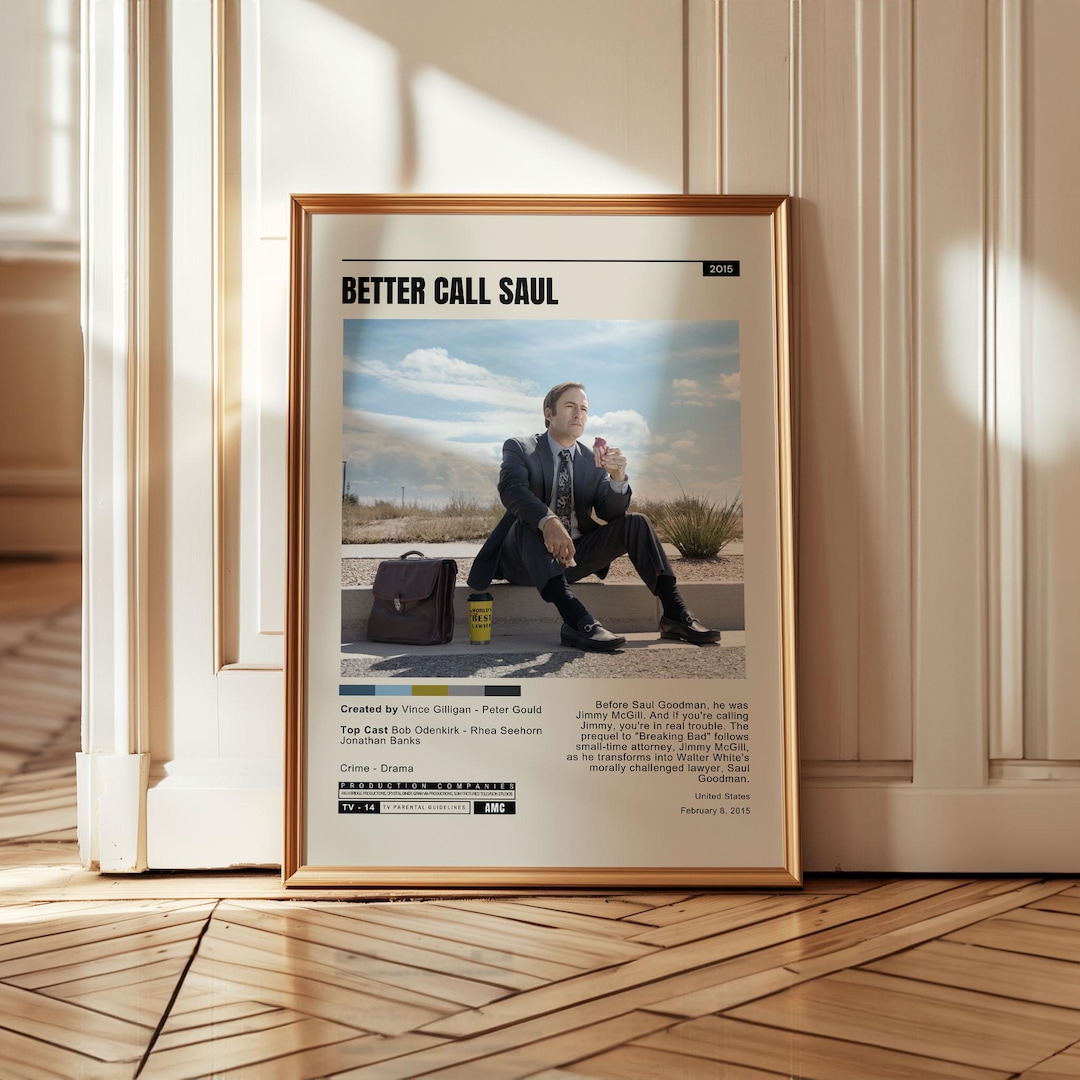 Better Call Soul Film Poster, Retro Tv Series Print, Mid Century Modern ...