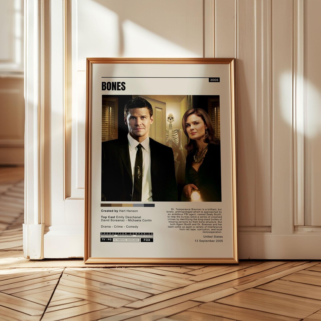 Bones Poster, Hart Hanson, Tv Series, Minimal Movie Art, Retro Movie ...