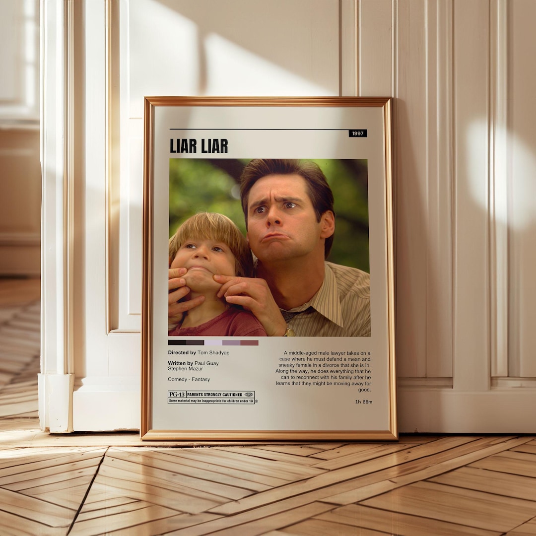 Liar Liar Poster, Tom Shadyac, Movie Poster, Retro Newspaper, Wallart ...