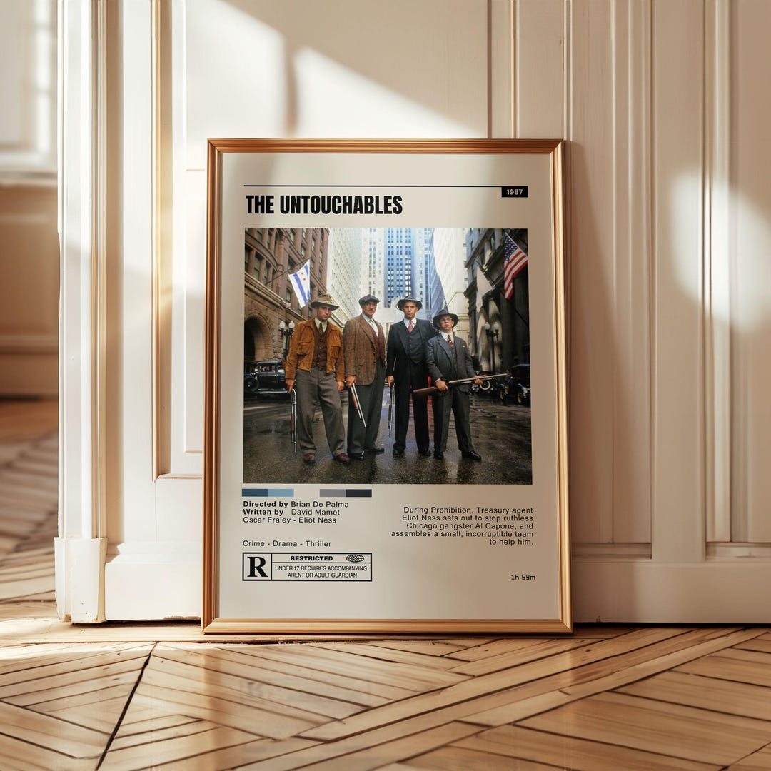 The Untouchables Poster, Brian De Palma, Retro Movie Print, Mid Century ...