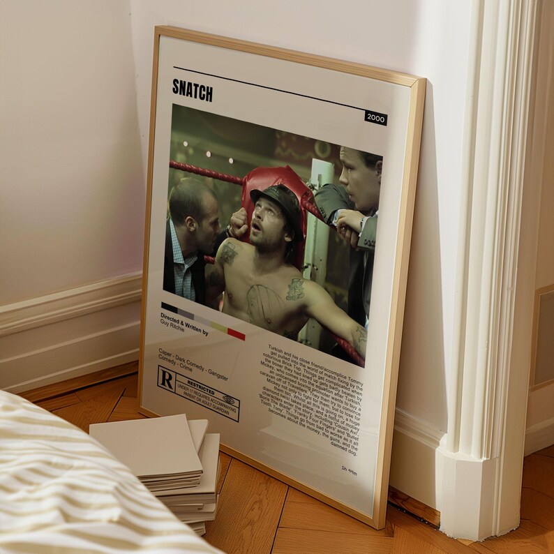 Snatch Poster, Guy Ritchie, Minimal Movie Art, Retro Movie Poster ...