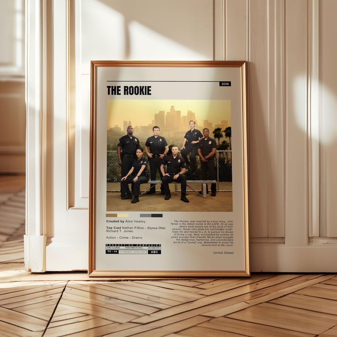 The Rookie Poster, Alexi Hawley, Tv Series, Minimal Movie Art, Retro ...