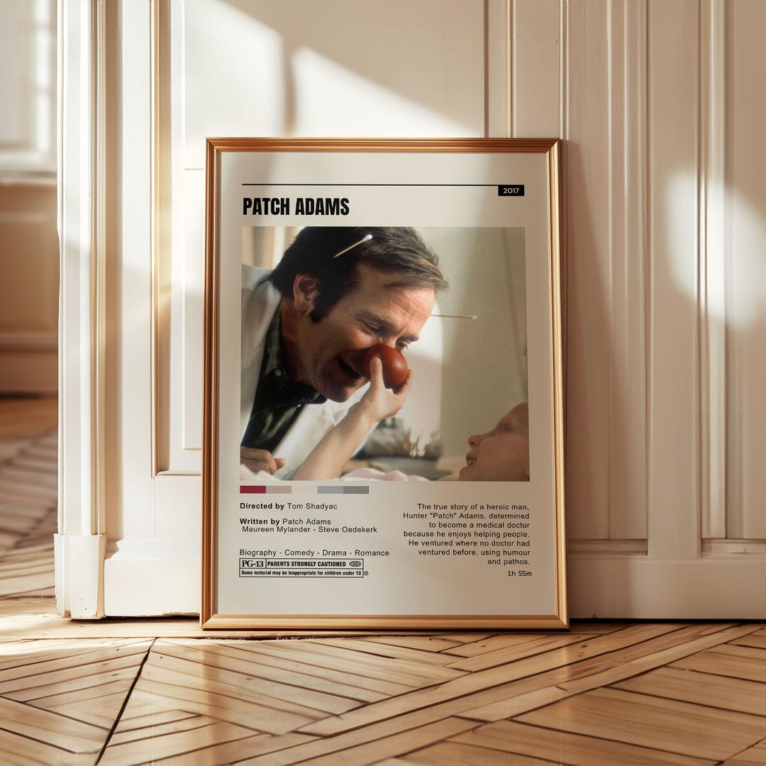 Patch Adams Poster, Tom Shadyac, Movie Poster, Retro Newspaper, Wall ...
