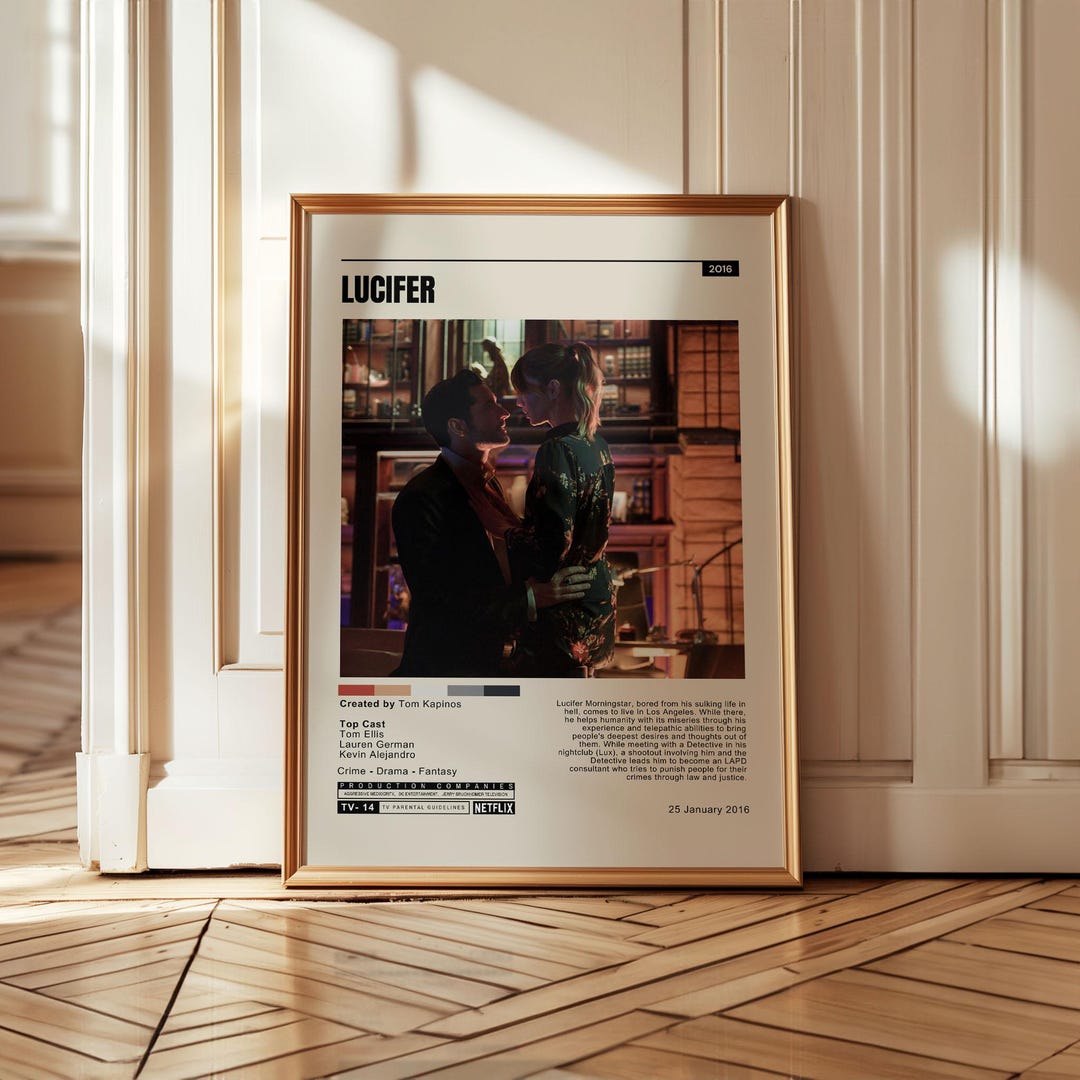 Lucifer Poster, Tom Kapinos, Tv Series, Minimal Movie Art,digital ...