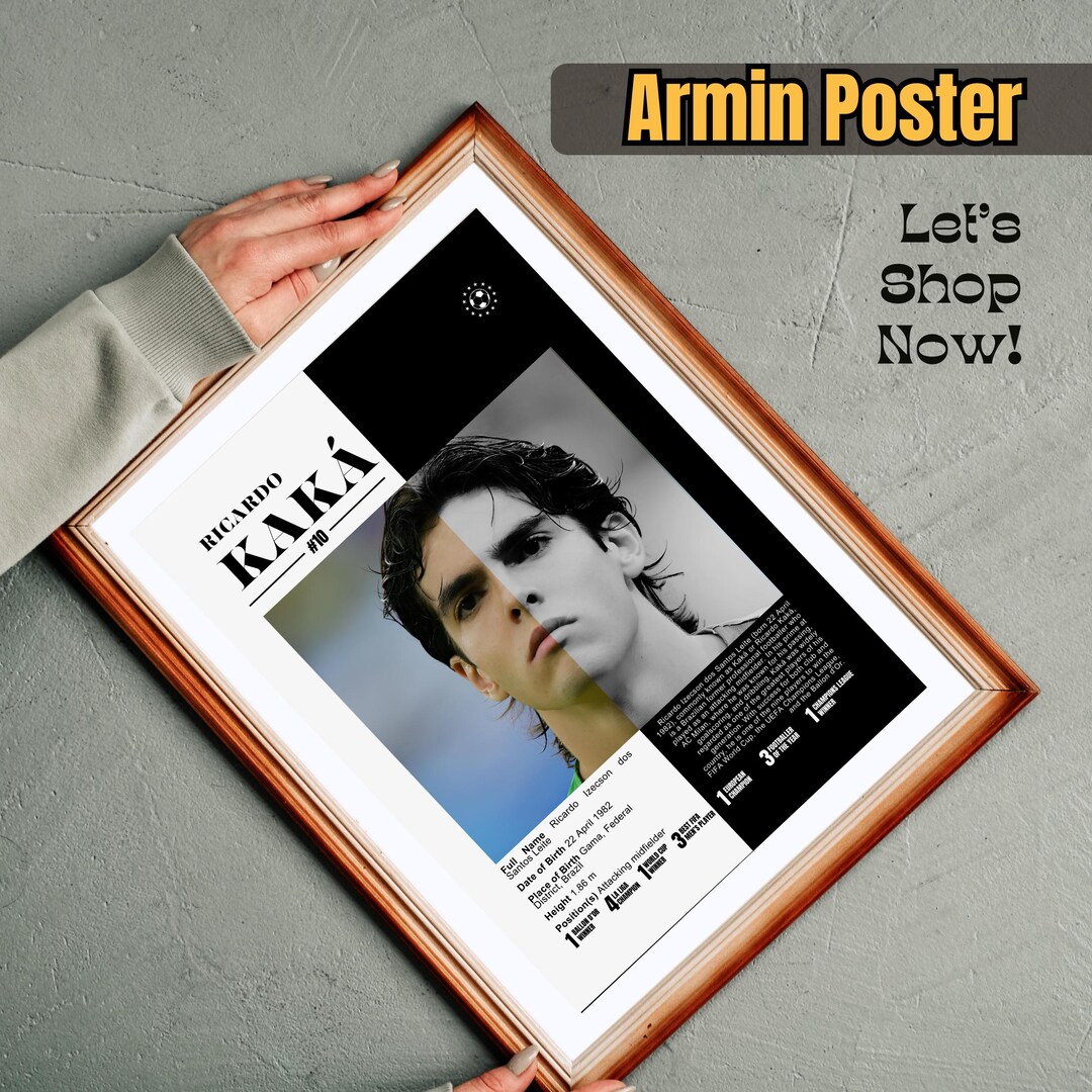 Ricardo Kakà Poster, Soccer Star Wall Art, Sports Decor Print, Football ...