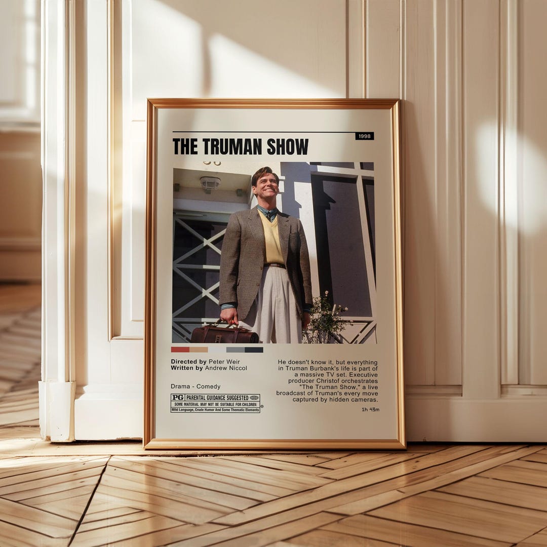The Truman Show Poster, Peter Weir, Minimal Movie Art, Retro Movie ...