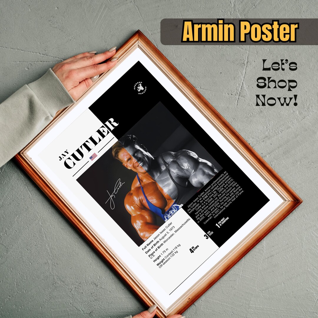 Jay Cutler Poster, Bodybuilding Poster, Gym Wall Art, Sports Poster ...