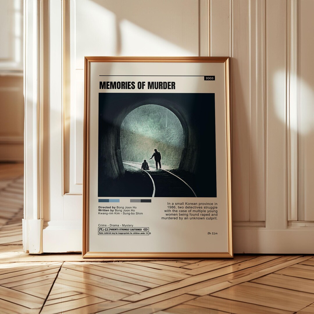Memories of Murder Poster, Bong Joon Ho, Retro Movie Poster, Black ...