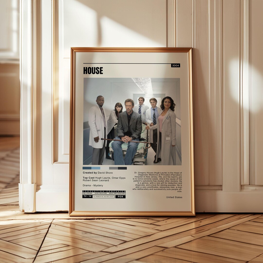 House Poster, David Shore, Tv Series, Minimal Movie Art, Retro Movie ...