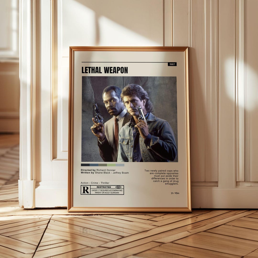 Lethal Weapon Poster, Richard Donner, Minimal Movie Art, Retro Movie ...