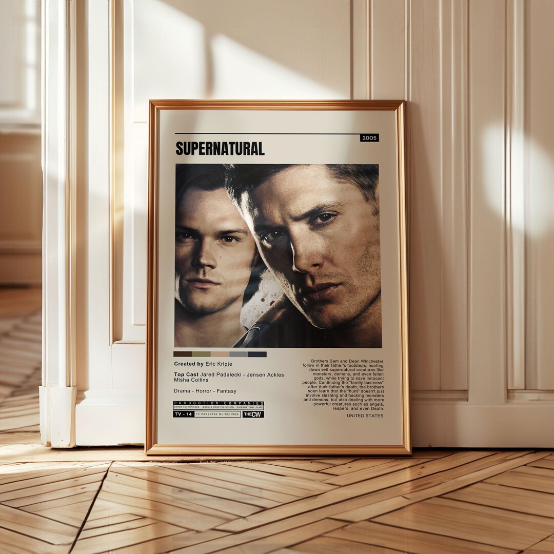 Supernatural Poster, Eric Kripte, Tv Series, Minimal Movie Art, Retro ...