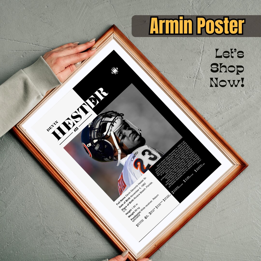 Devin Hester Poster, Chicago Bears Poster, Sports Poster, NFL Poster ...