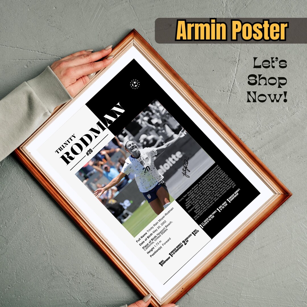 Trinity Rodman, USWNT Soccer Poster, Rising Women Football Star Art ...