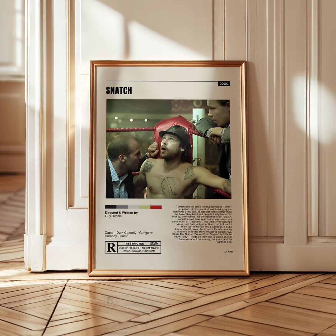 Snatch Poster, Guy Ritchie, Minimal Movie Art, Retro Movie Poster ...