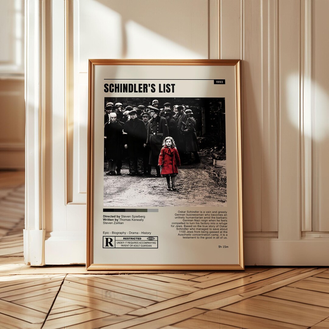 Schindler's List Poster, Steven Spielberg, Minimalist Movie Poster ...