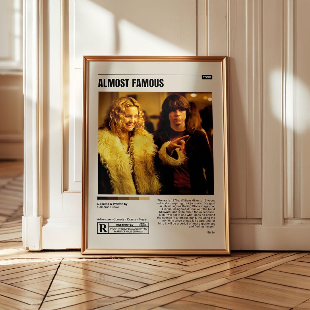 Almost Famous Poster, Cameron Crowe, Retro Newspaper Movie Poster ...