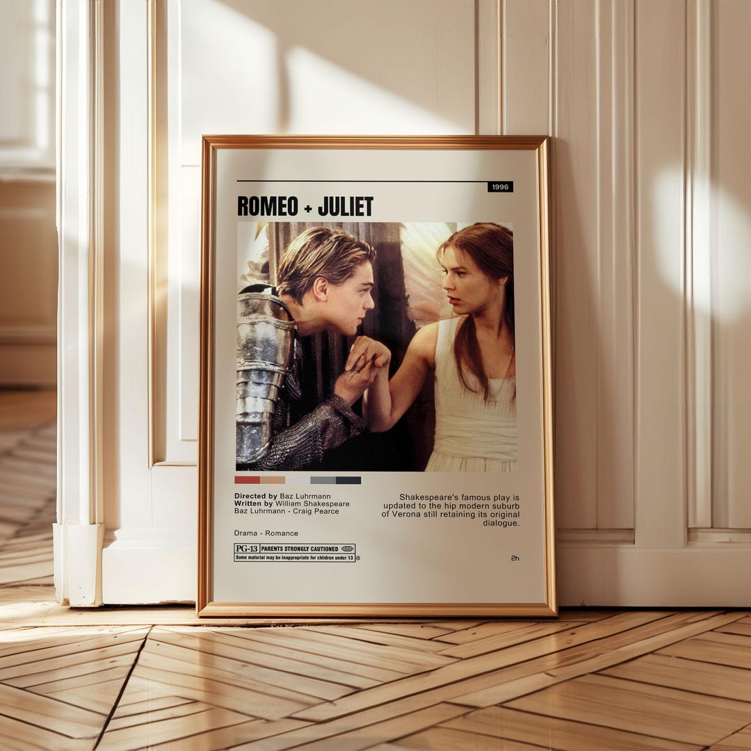 Romeo + Juliet Poster, Baz Luhrmann, Movie Poster, Retro Newspaper ...